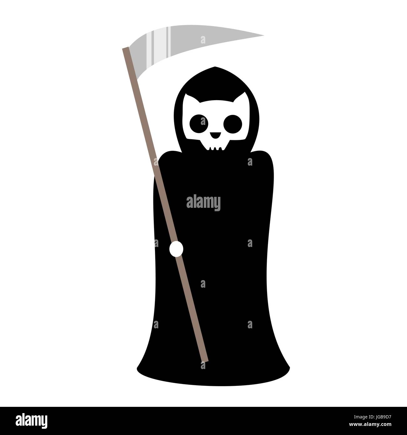 Grim Reaper cat cute cartoon vector illustration isolé sur fond blanc ...