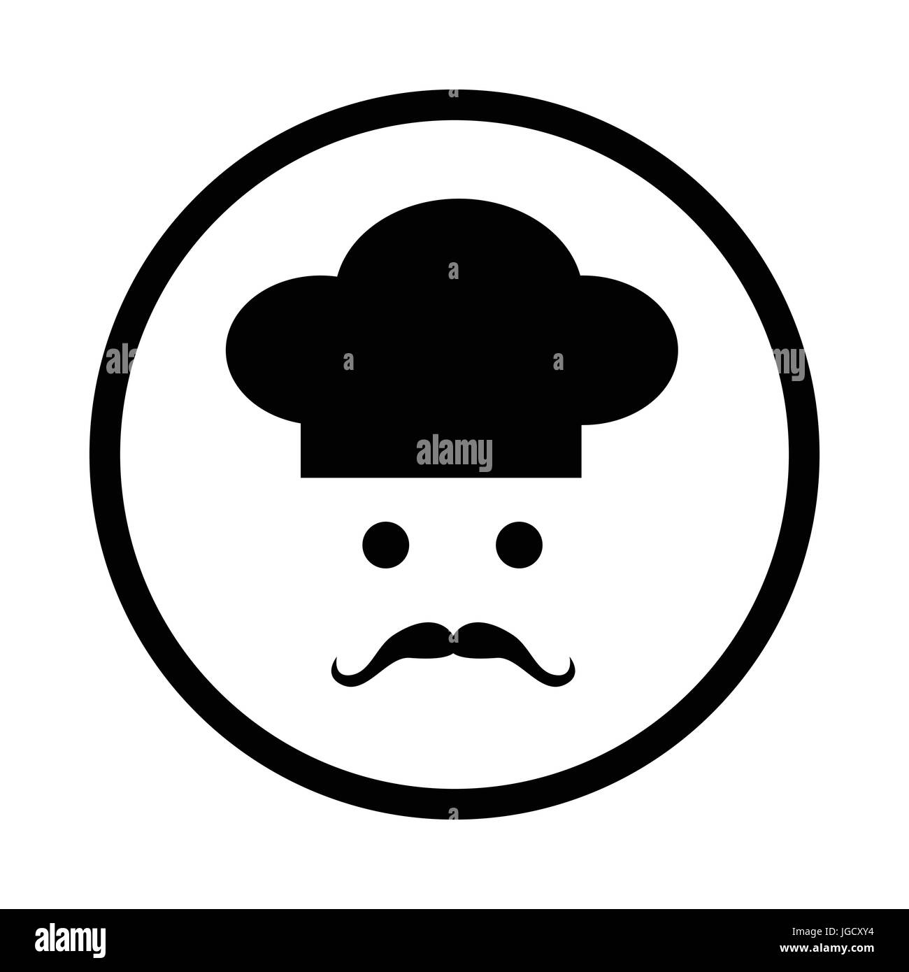 Icône Chef, symbole iconique dans un cercle, sur fond blanc. Vector ...