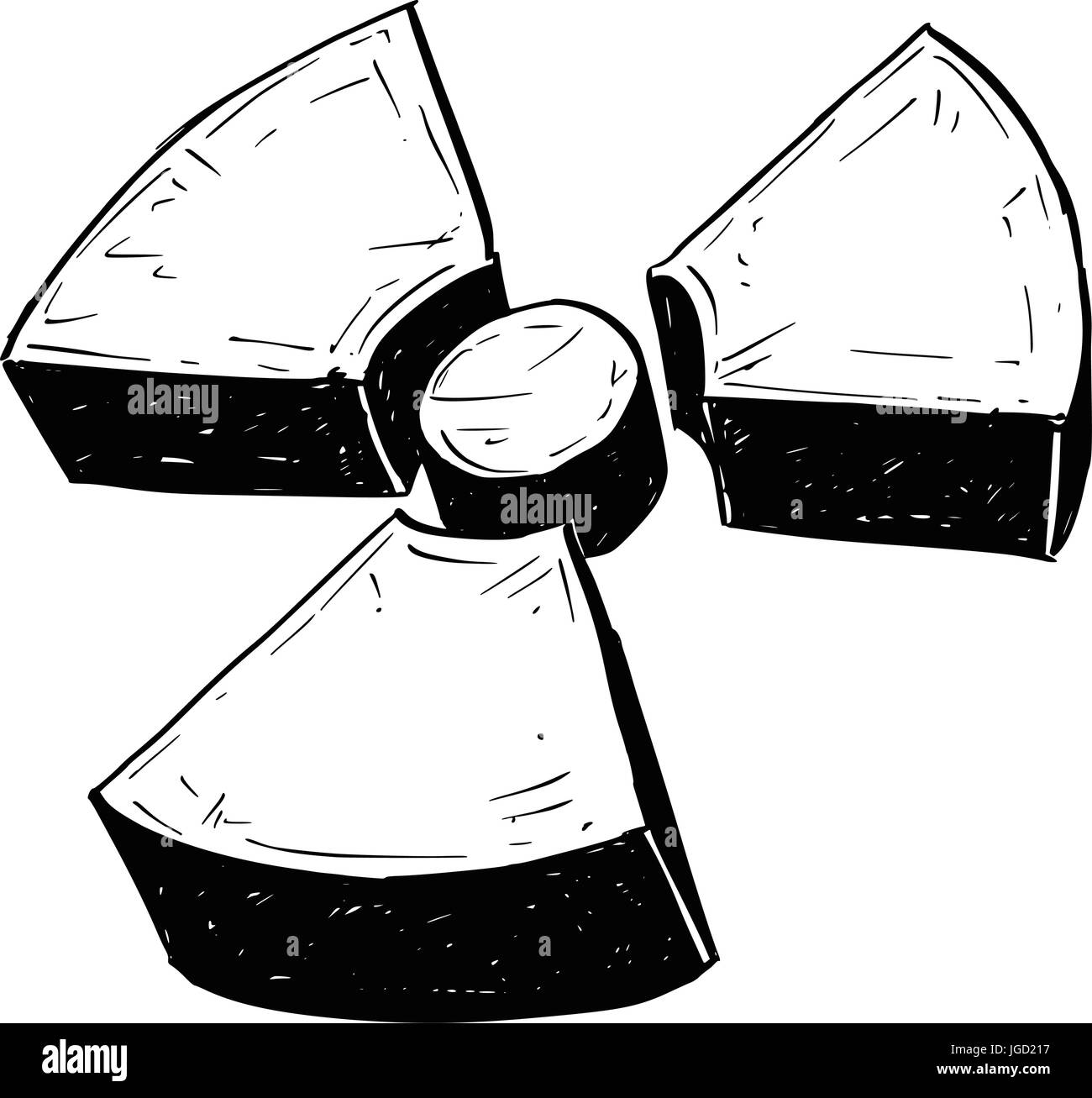 Doodle vecteur illustration de dessin à la main symbole de rayonnement ...