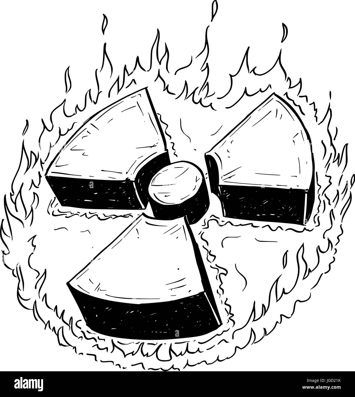 Doodle vecteur illustration de dessin à la main symbole de rayonnement ...