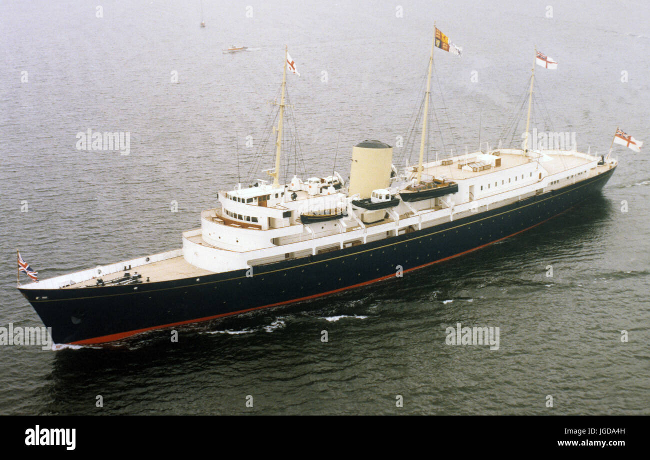 Le yacht royal Britannia dans laquelle le Prince Charles et son épouse ...