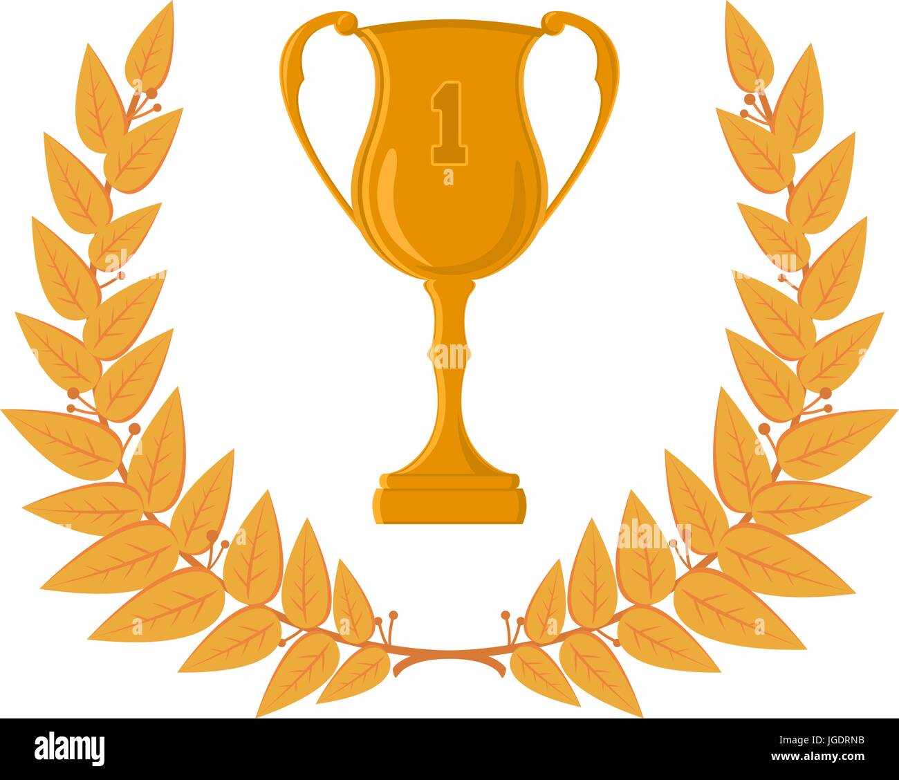 Coupe d'or et de couronne de laurier, gagnant et l'illustration, la ...