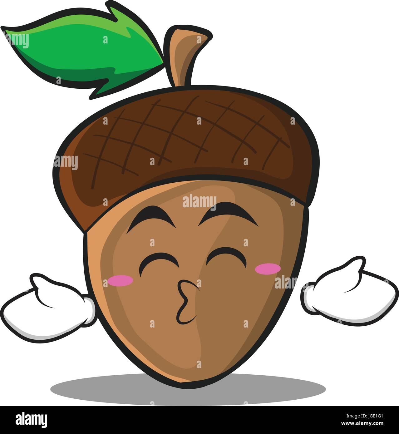 Les baisers yeux clos acorn style de caractère de dessin animé Image ...