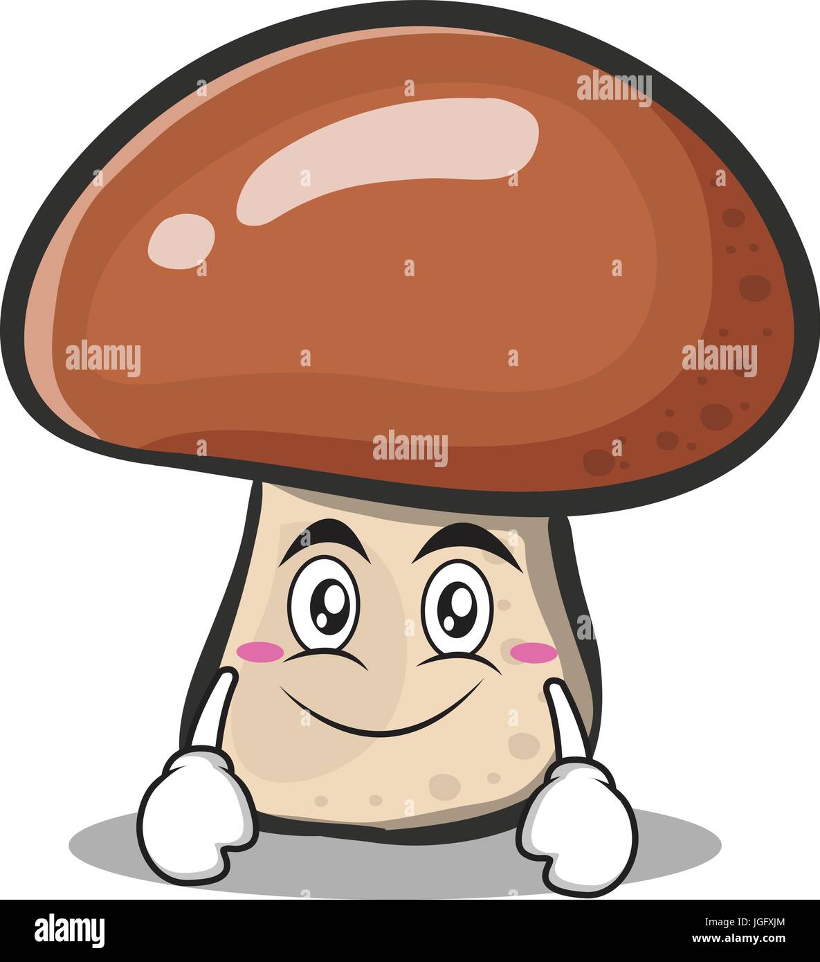 Cartoon caractères champignons visage sourire Image Vectorielle Stock ...