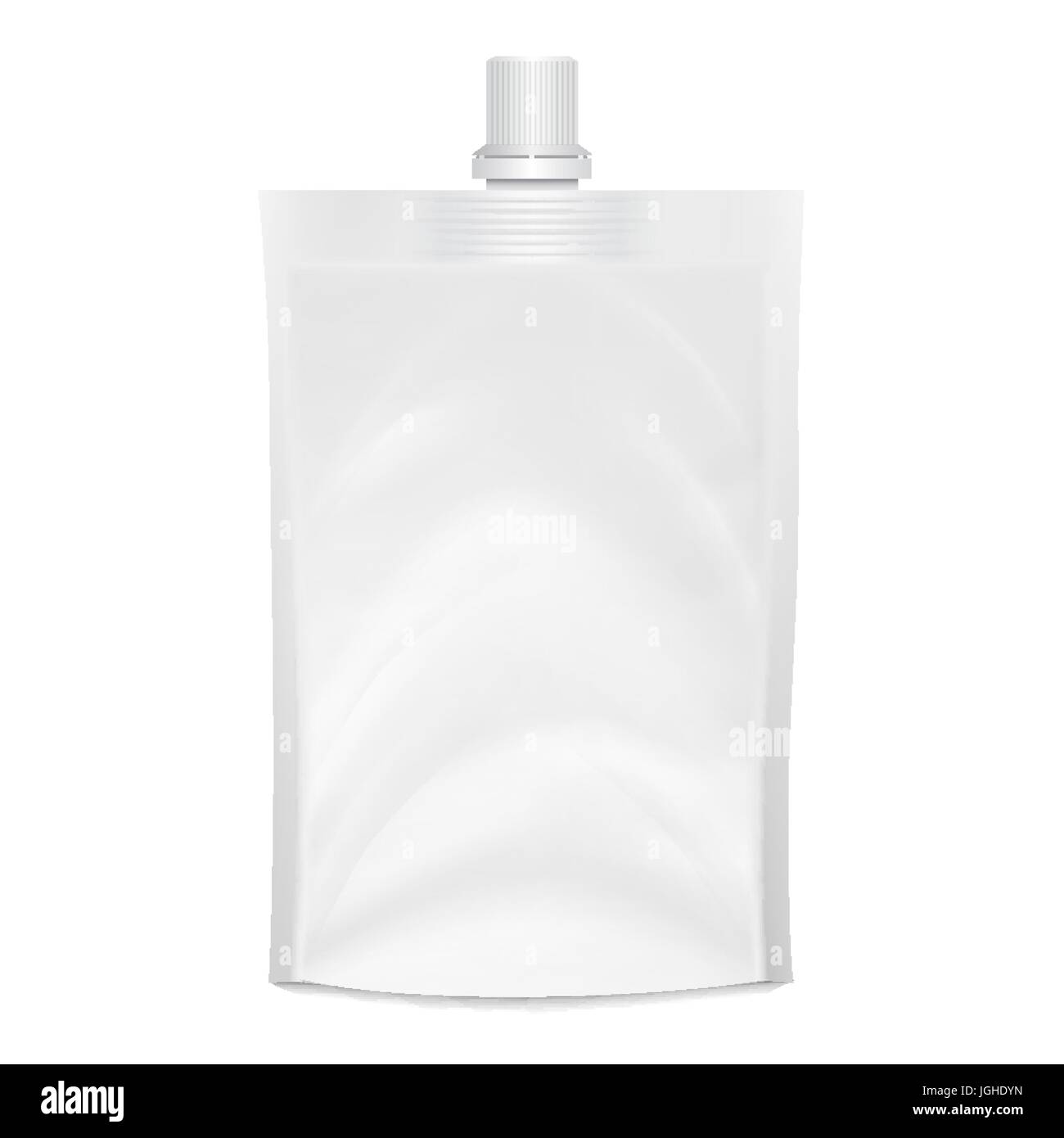 Doypack vierge vecteur. Doy-pack blanc réaliste de nourriture ou de boissons Emballage Sac ...