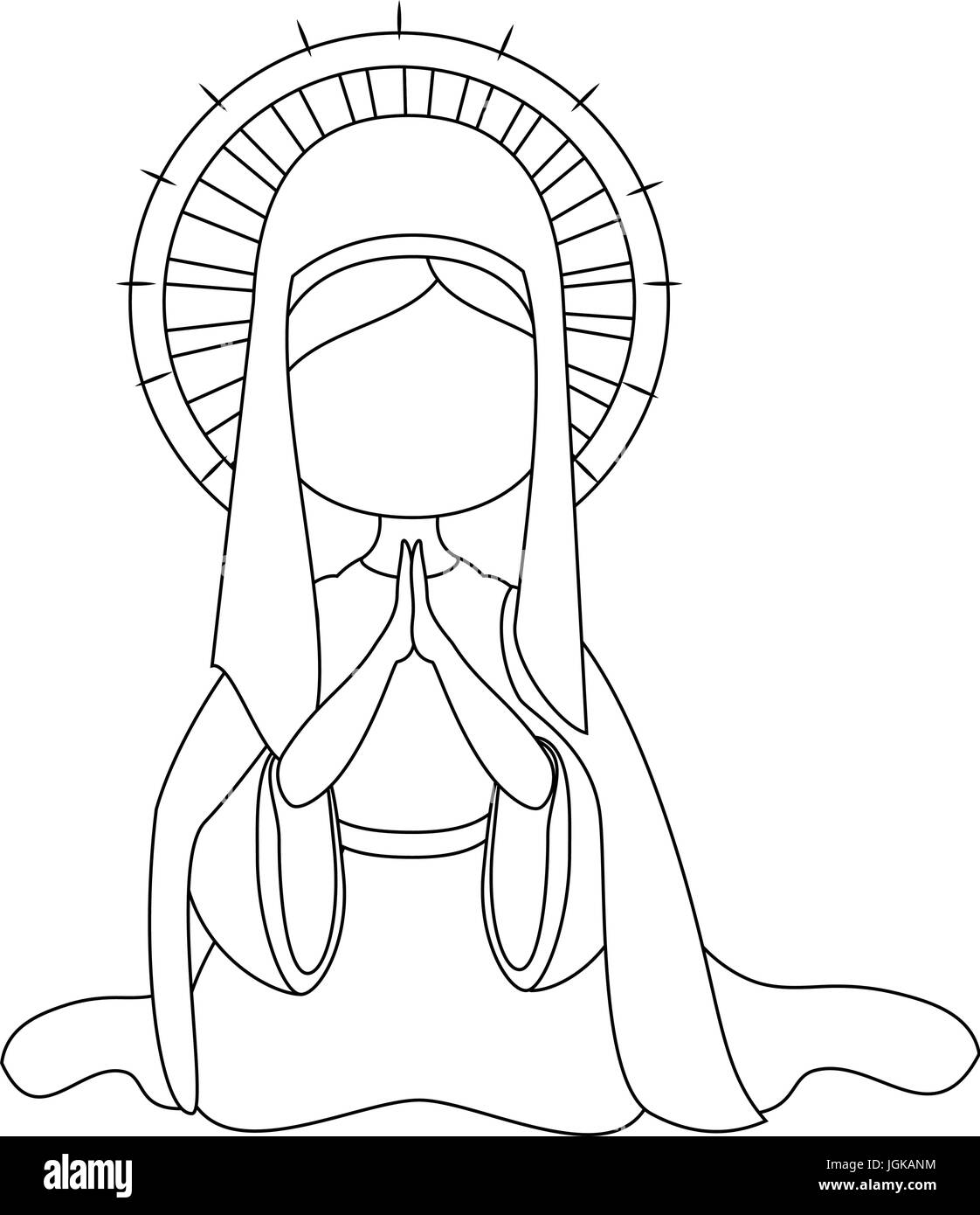 Vierge Marie icône sur fond blanc vector illustration Image Vectorielle ...