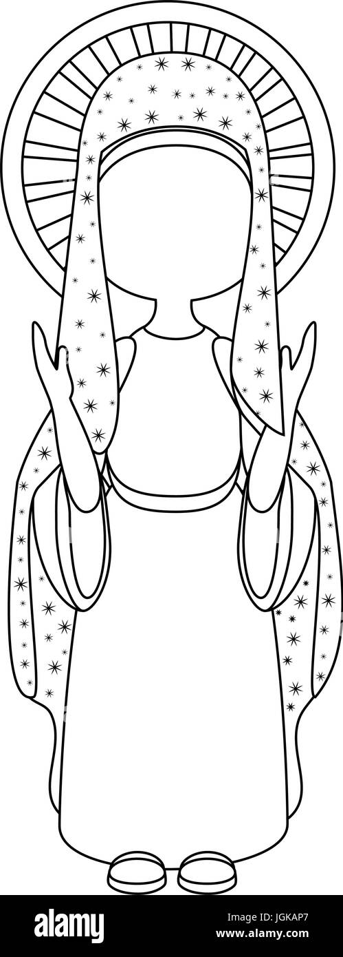 Vierge Marie icône sur fond blanc vector illustration Image Vectorielle ...