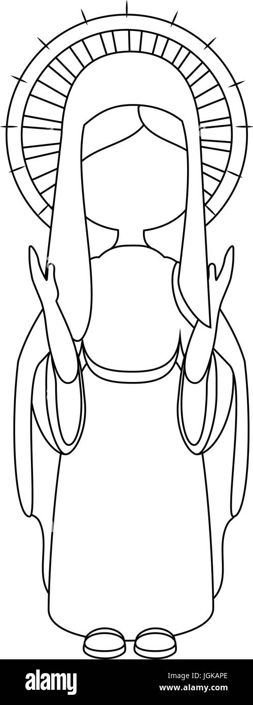 Vierge Marie icône cartoon vector illustration graphic design Image ...