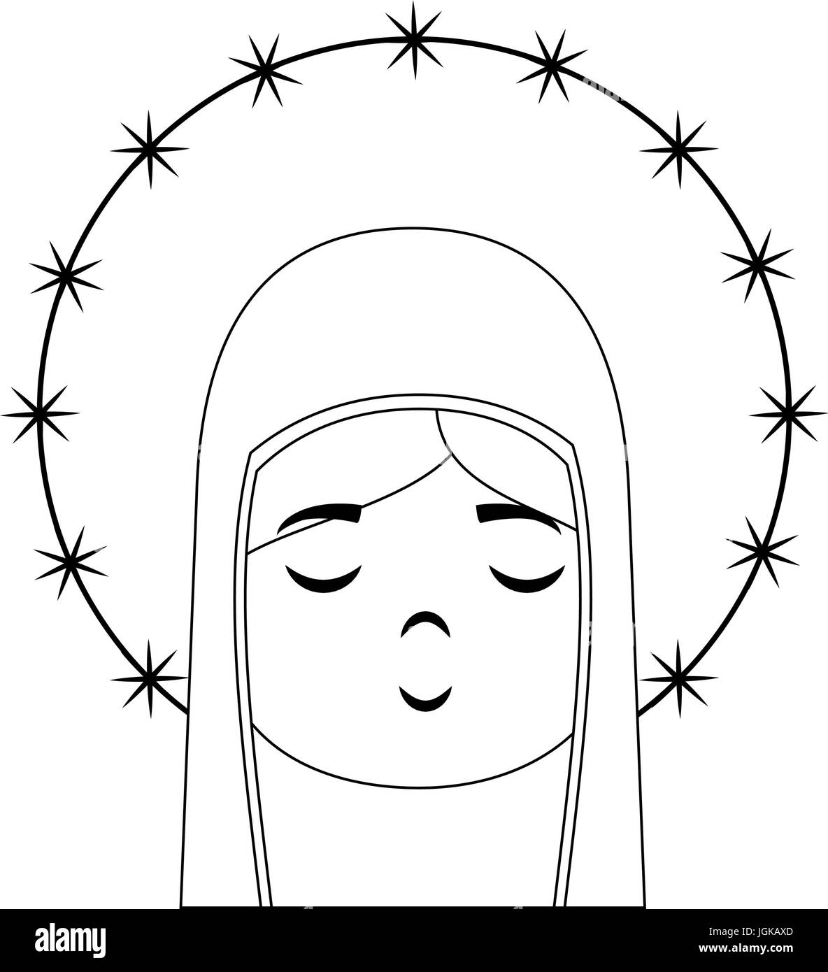 Vierge Marie icône cartoon vector illustration graphic design Image ...