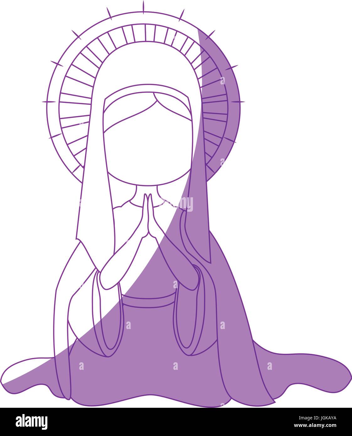 Vierge Marie icône cartoon vector illustration graphic design Image ...