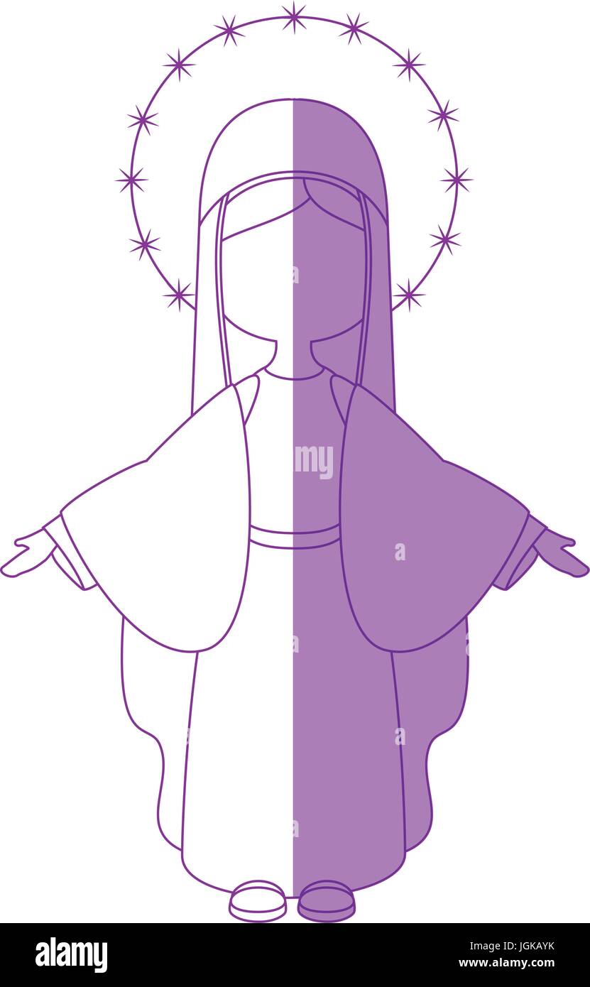 Vierge Marie icône cartoon vector illustration graphic design Image ...