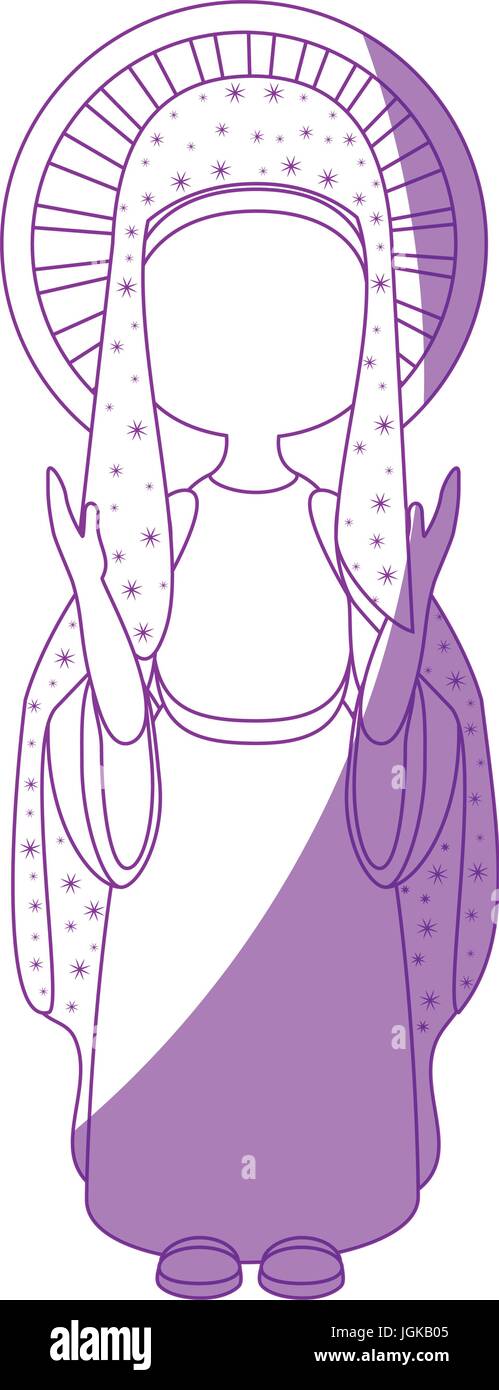 Vierge Marie icône cartoon vector illustration graphic design Image ...