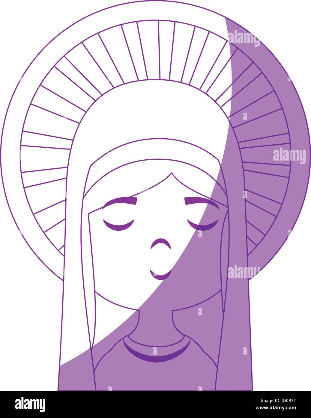 Vierge Marie icône cartoon vector illustration graphic design Image ...