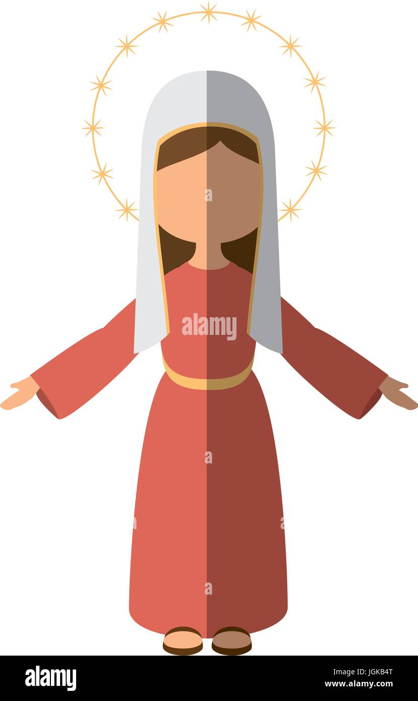 Vierge Marie icône cartoon vector illustration graphic design Image ...