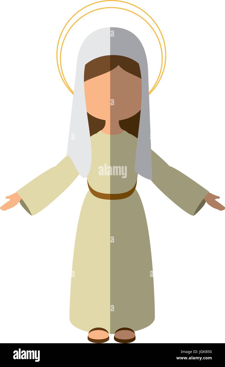 Vierge Marie icône cartoon vector illustration graphic design Image ...