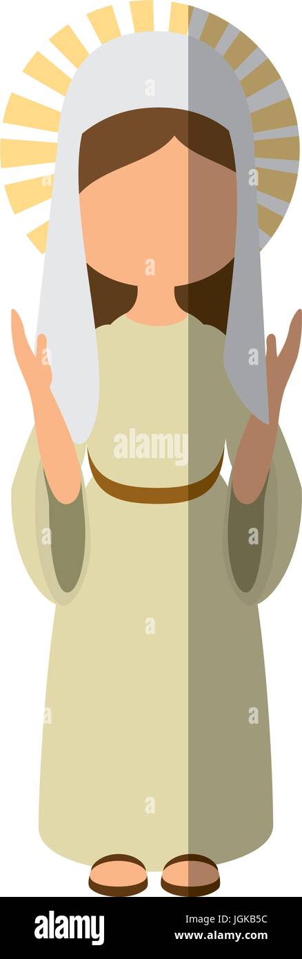 Vierge Marie icône cartoon vector illustration graphic design Image ...