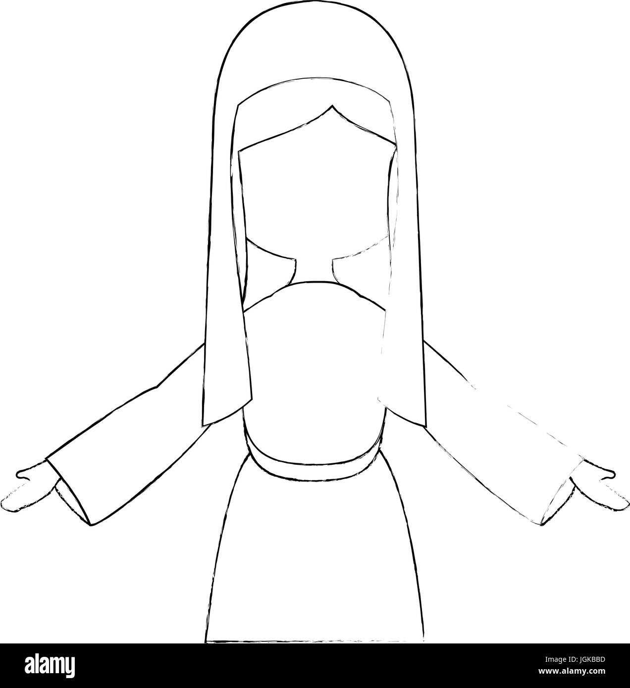 Vierge Marie icône sur fond blanc vector illustration Image Vectorielle ...