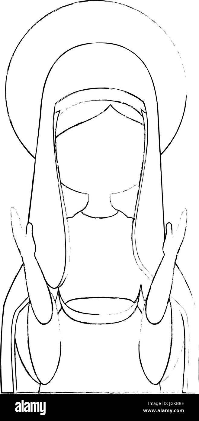 Vierge Marie icône sur fond blanc vector illustration Image Vectorielle ...