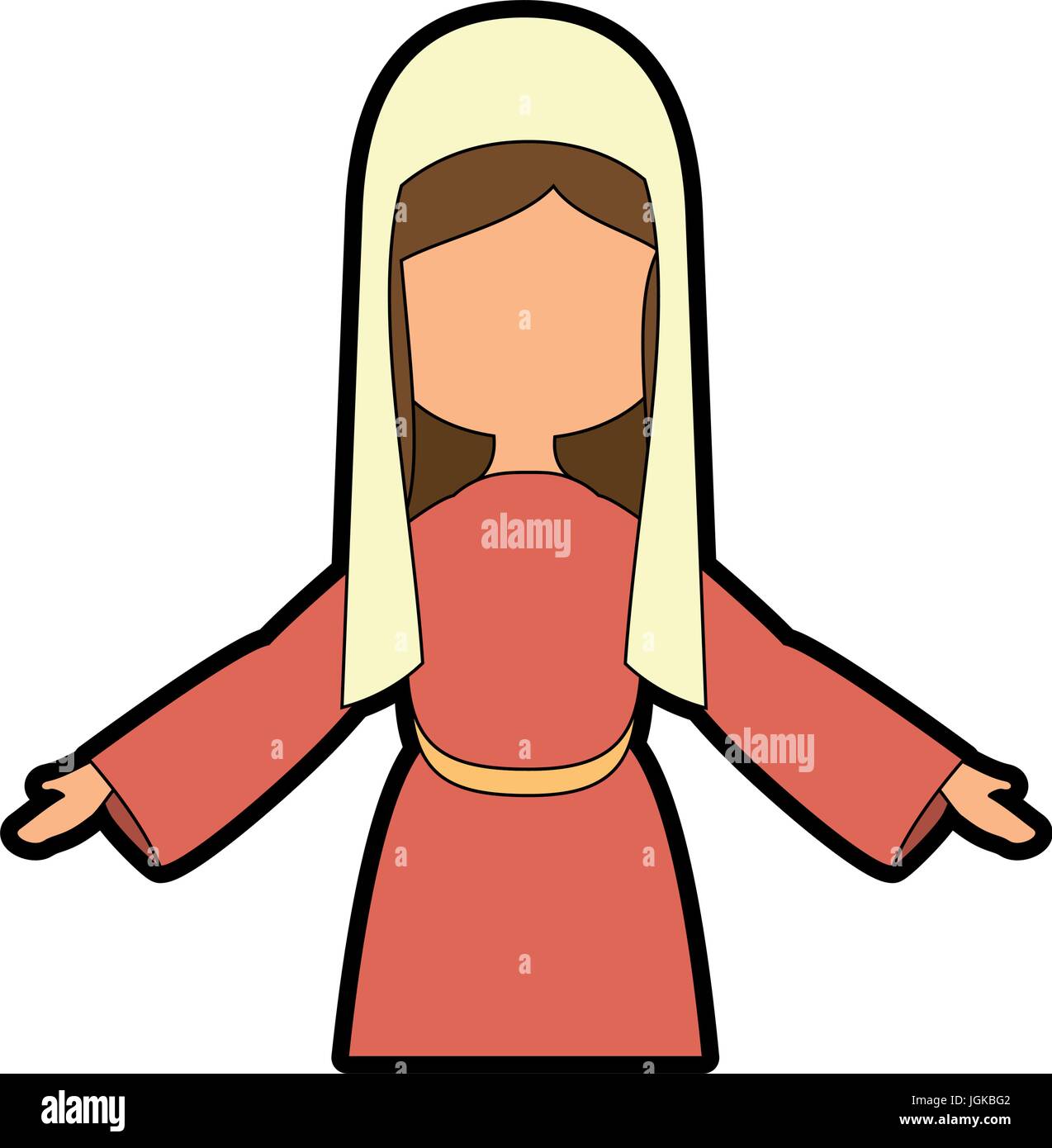 Vierge Marie icône cartoon vector illustration graphic design Image ...