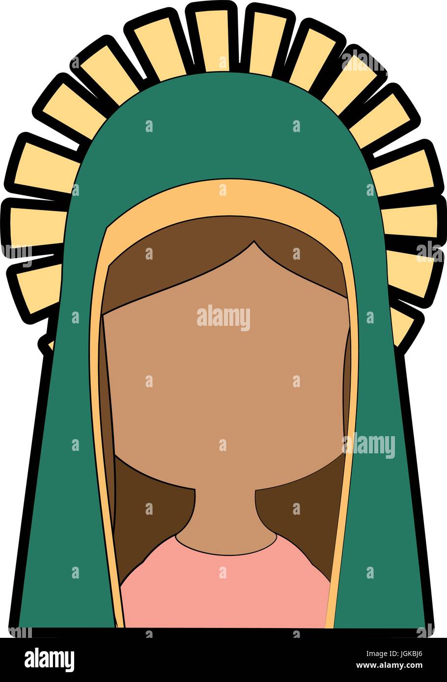 Vierge Marie icône cartoon vector illustration graphic design Image ...