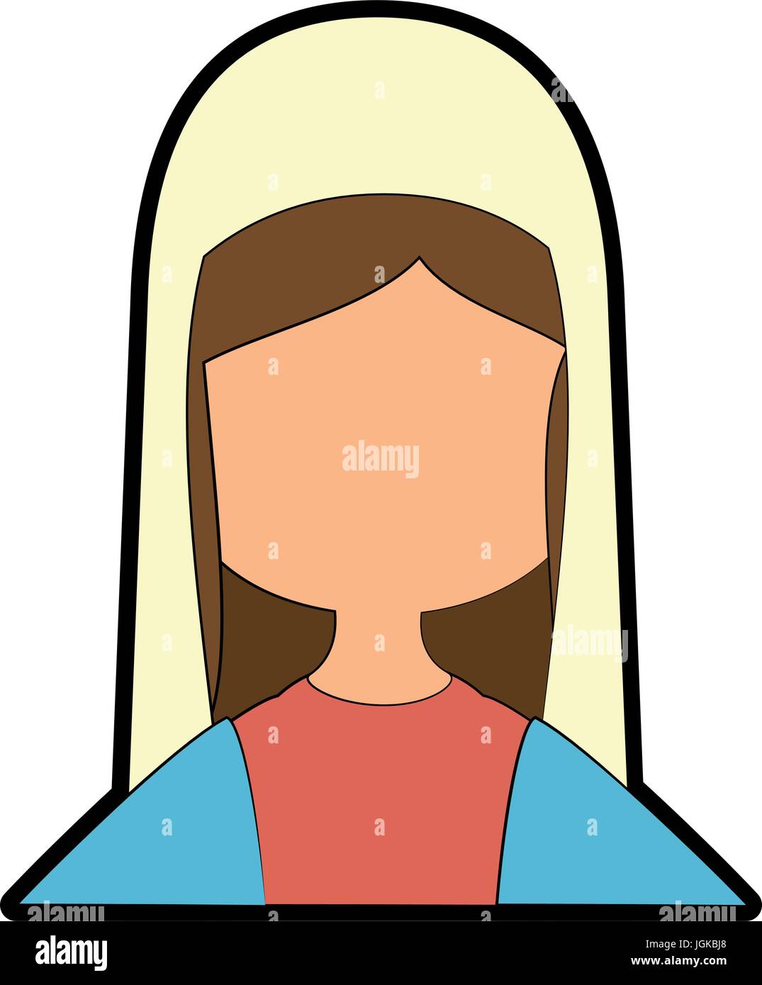 Vierge Marie icône cartoon vector illustration graphic design Image ...