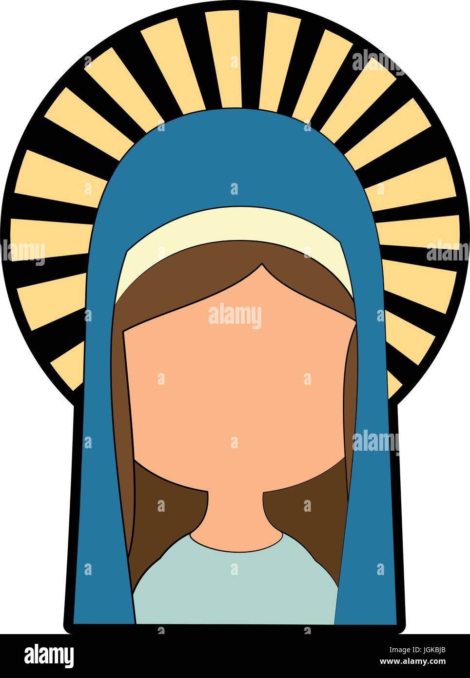 Vierge Marie icône cartoon vector illustration graphic design Image ...