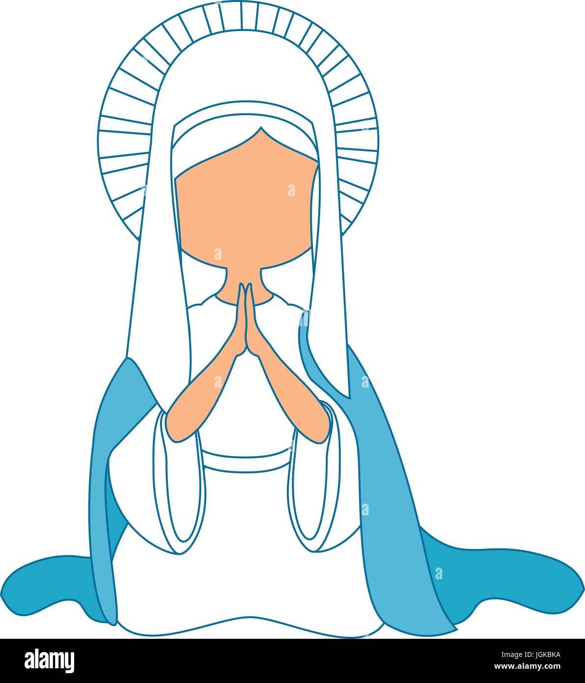 Vierge Marie icône cartoon vector illustration graphic design Image ...