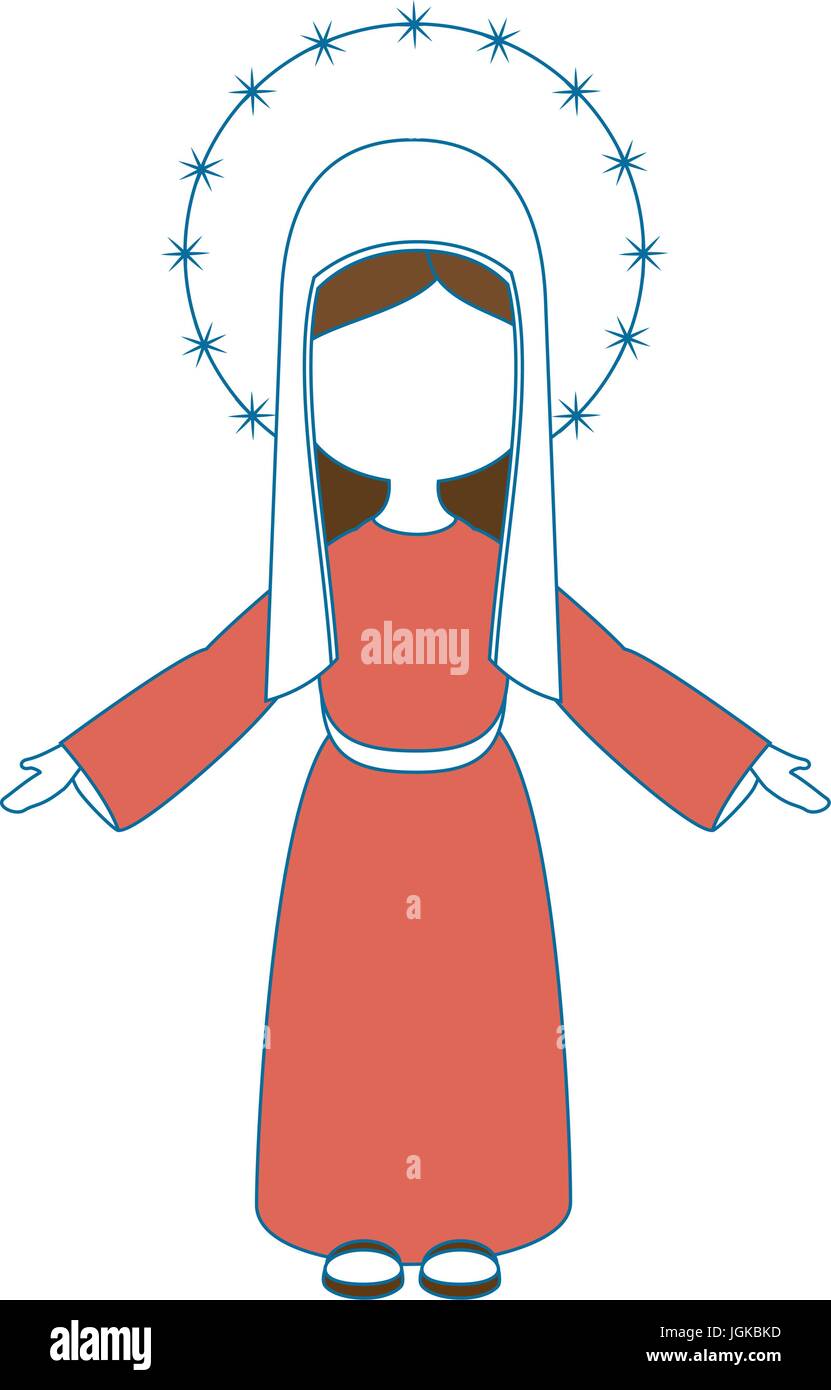 Vierge Marie icône cartoon vector illustration graphic design Image ...