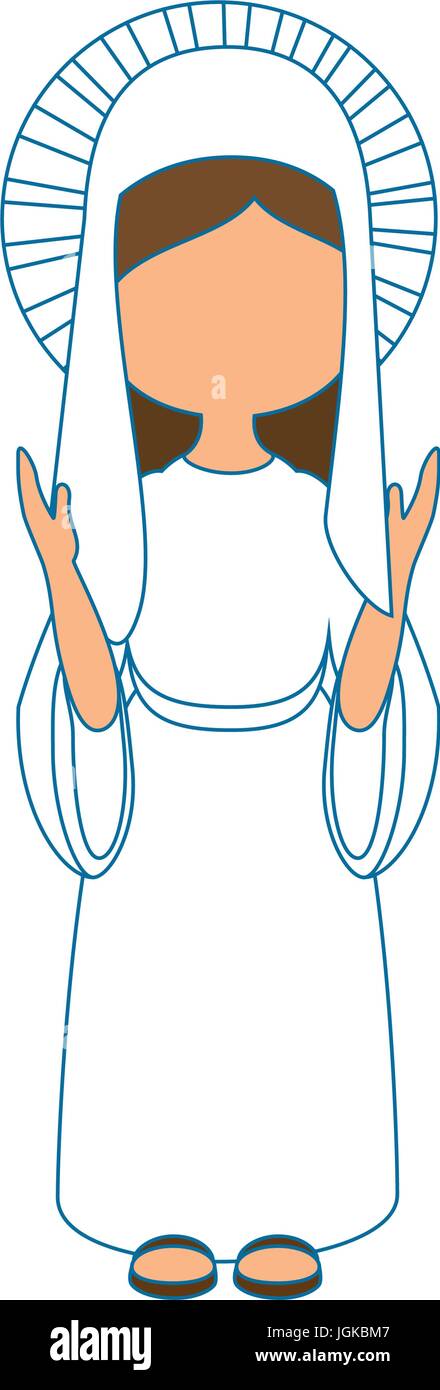 Vierge Marie icône cartoon vector illustration graphic design Image ...