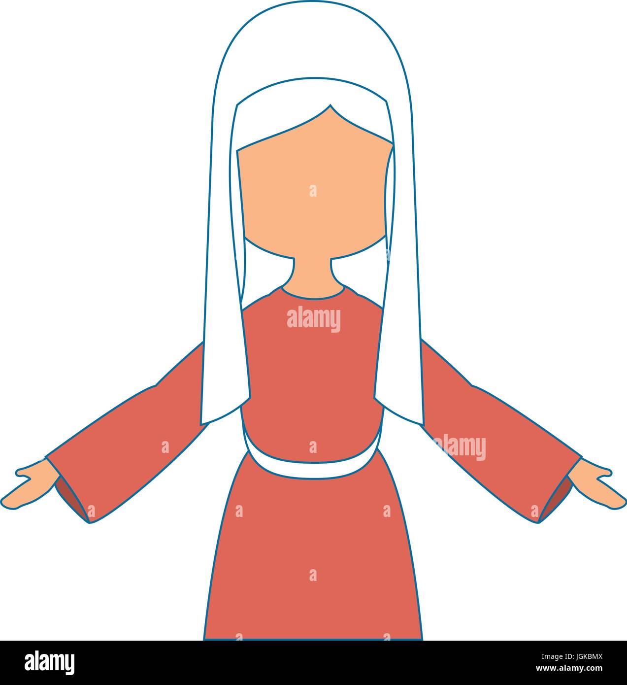Vierge Marie icône cartoon vector illustration graphic design Image ...