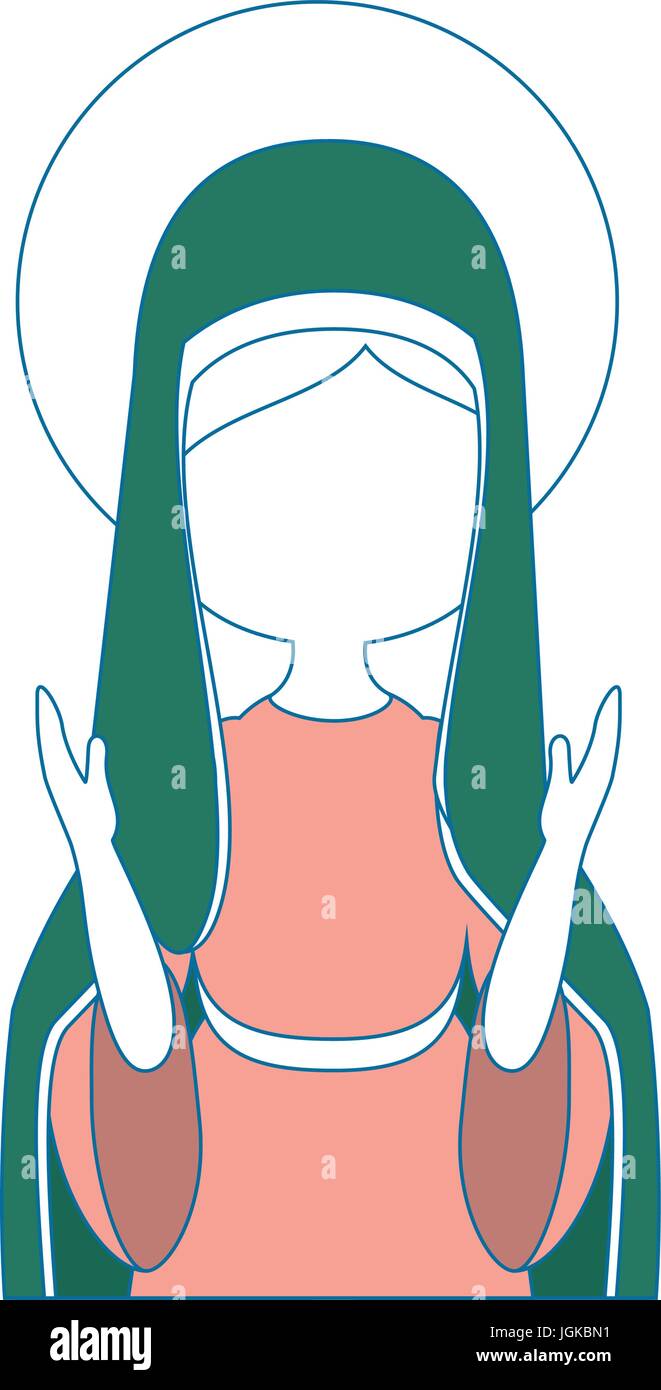 Vierge Marie icône cartoon vector illustration graphic design Image ...