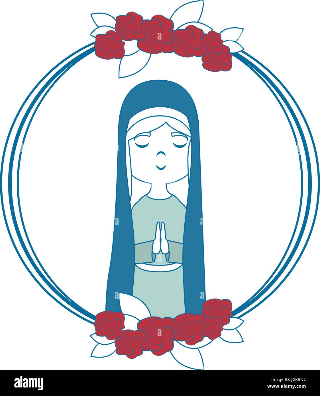Vierge Marie icône cartoon vector illustration graphic design Image ...