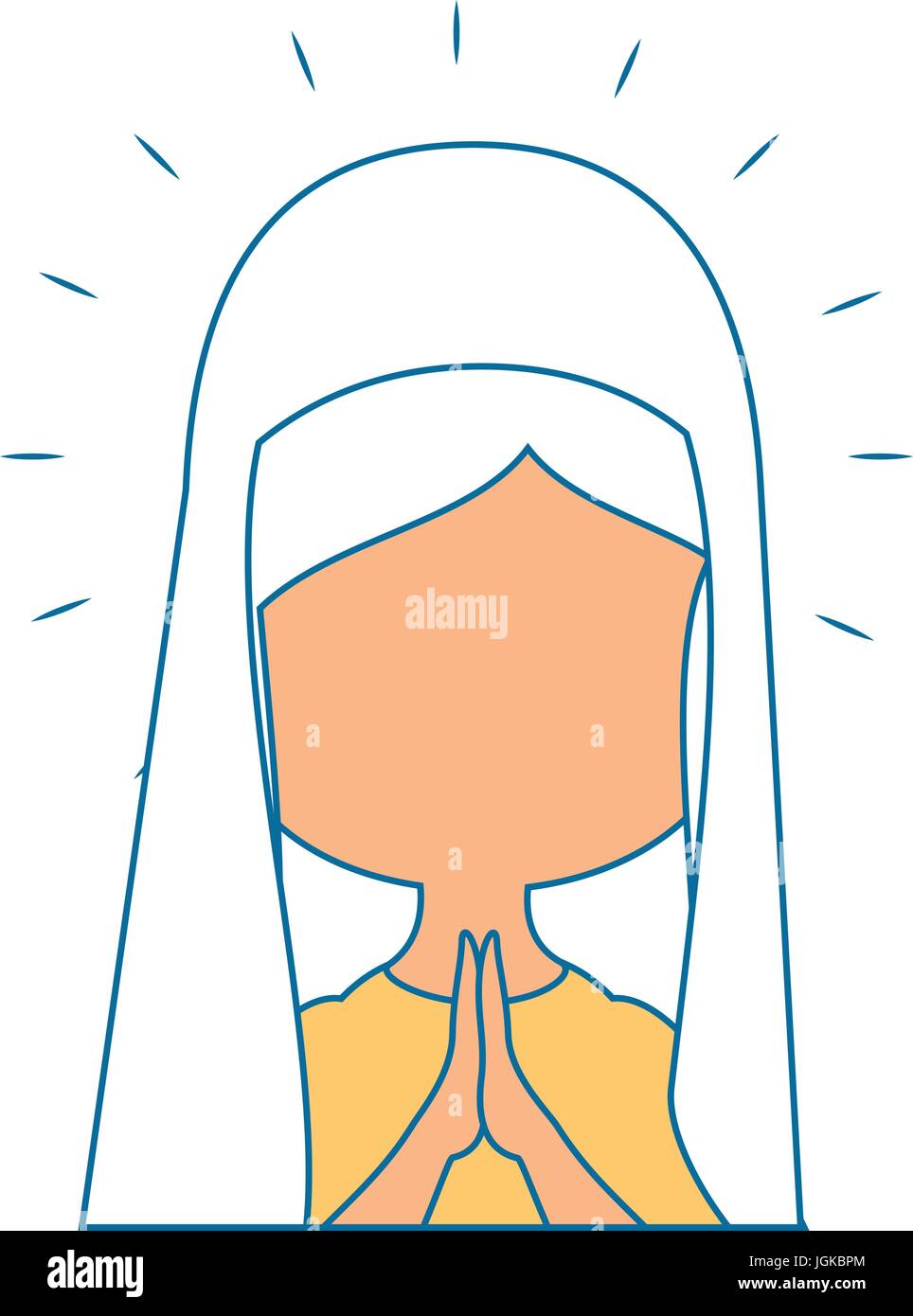 Vierge Marie icône cartoon vector illustration graphic design Image ...