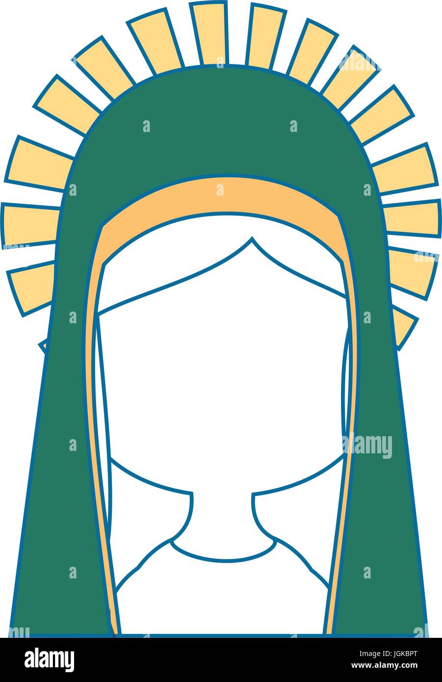 Vierge Marie icône cartoon vector illustration graphic design Image ...