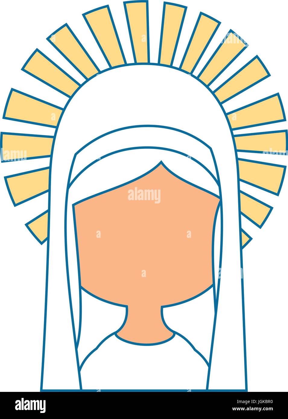 Vierge Marie icône cartoon vector illustration graphic design Image ...