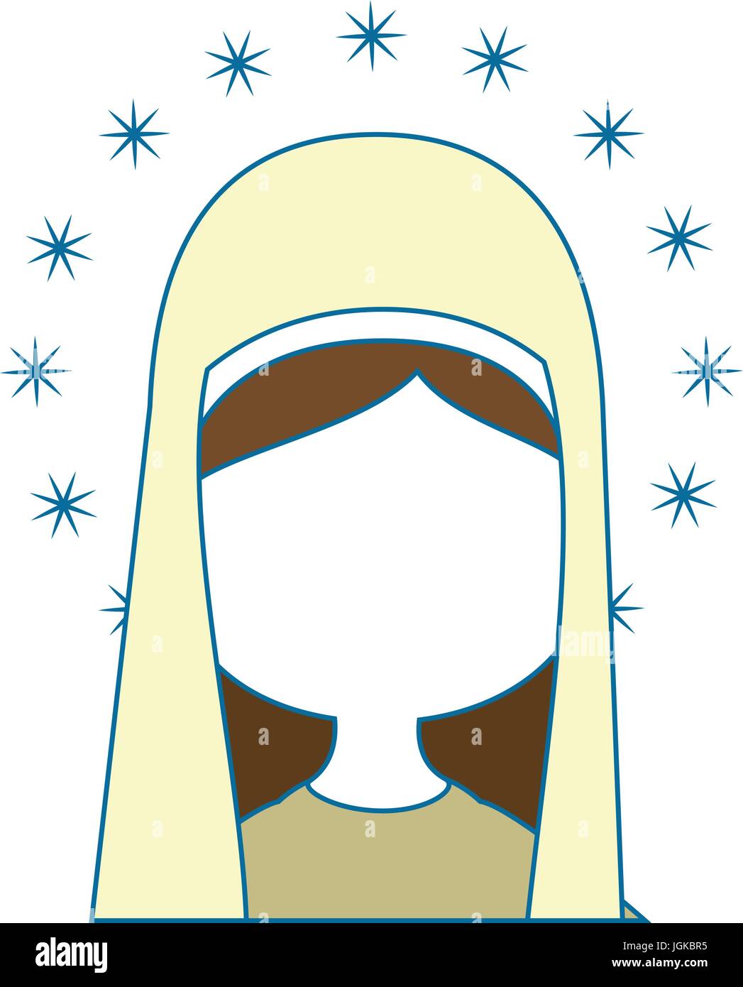 Vierge Marie icône cartoon vector illustration graphic design Image ...