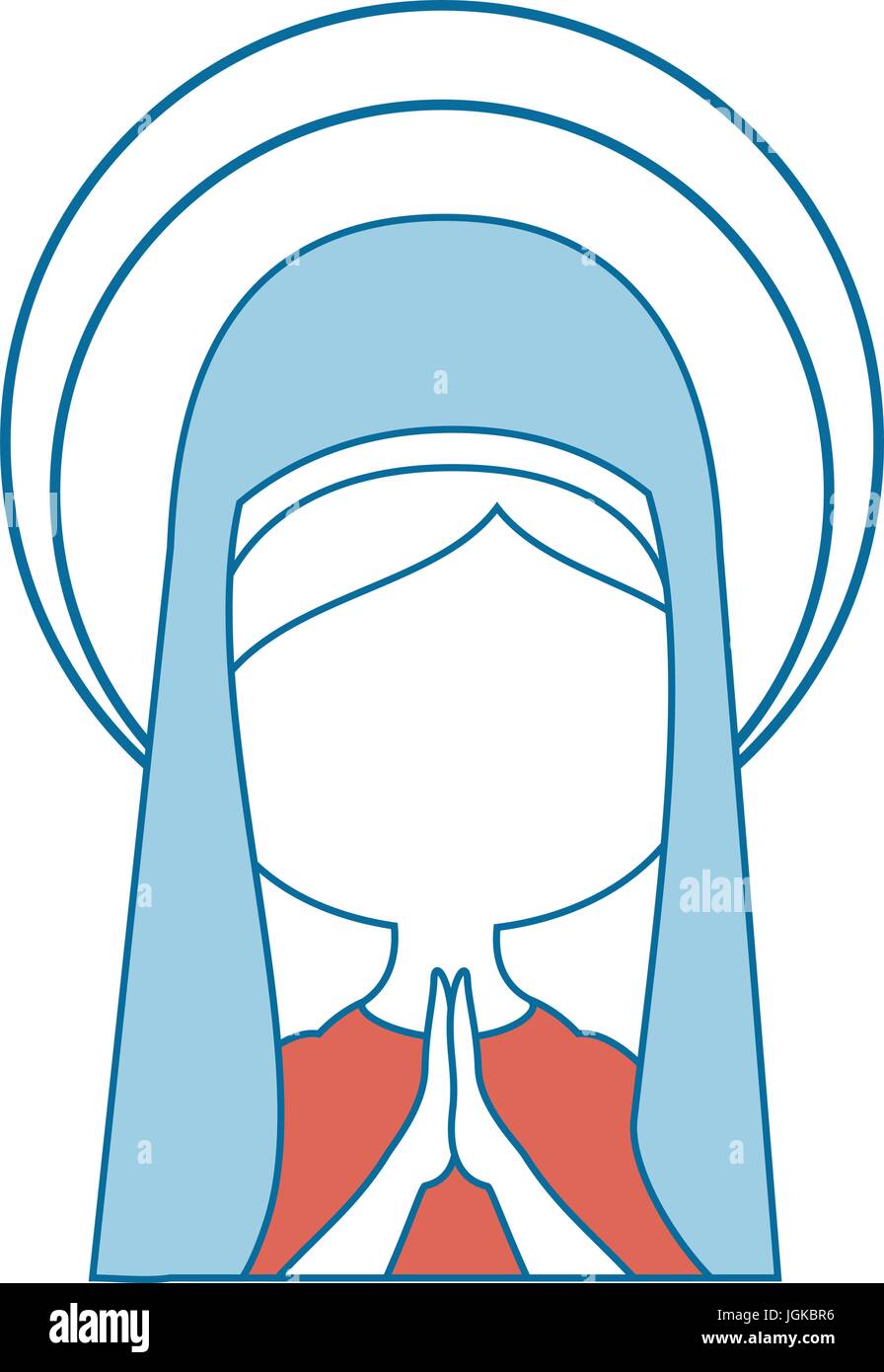 Vierge Marie icône cartoon vector illustration graphic design Image ...