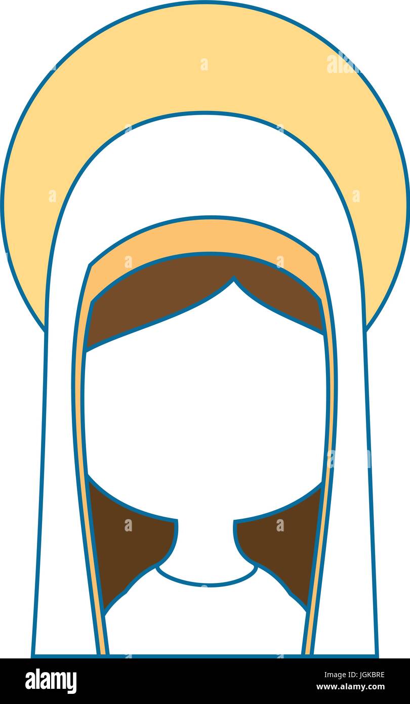 Vierge Marie icône cartoon vector illustration graphic design Image ...