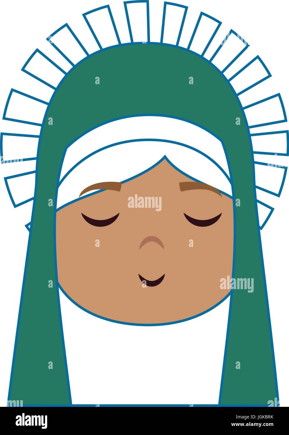 Vierge Marie icône cartoon vector illustration graphic design Image ...