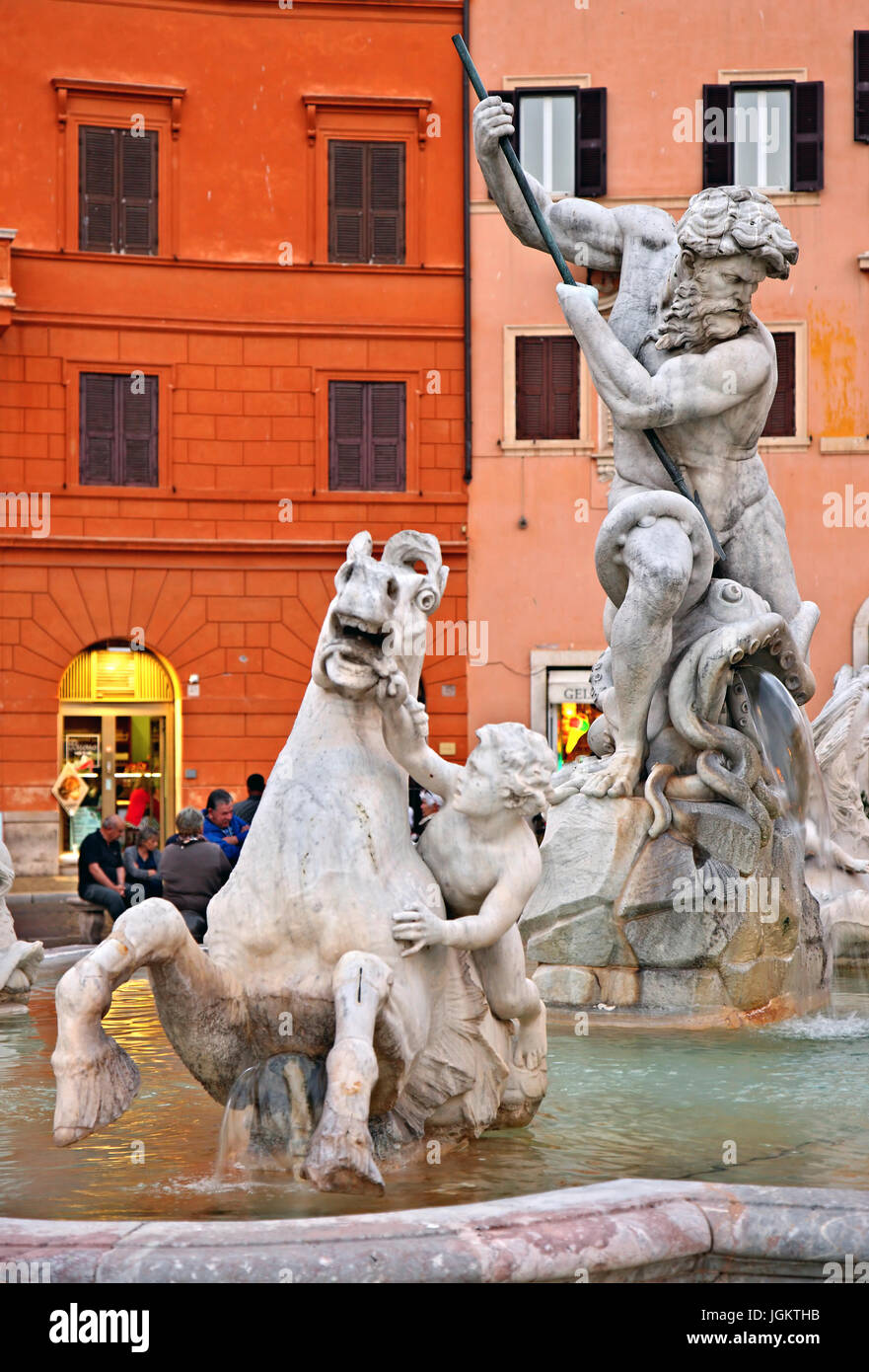 À partir de détails (Fontana del Nettuno (fontaine de Neptune), la ...