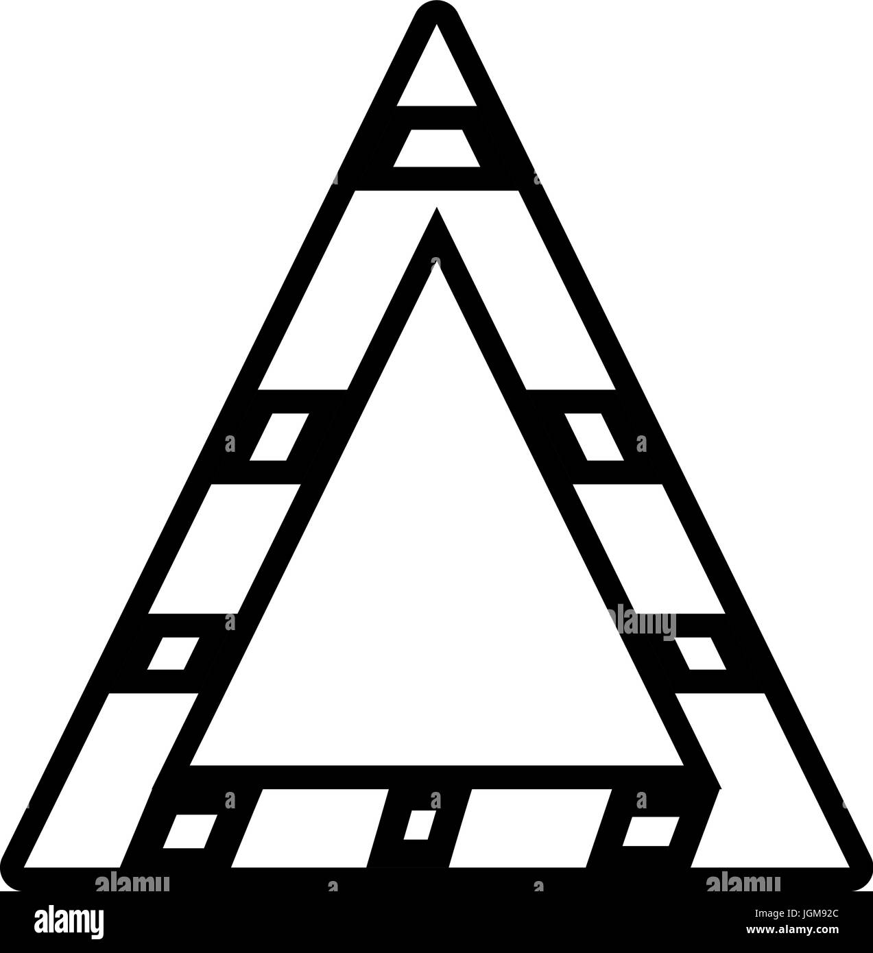 Triangle symbole attention ligne precuation de sécurité Image ...
