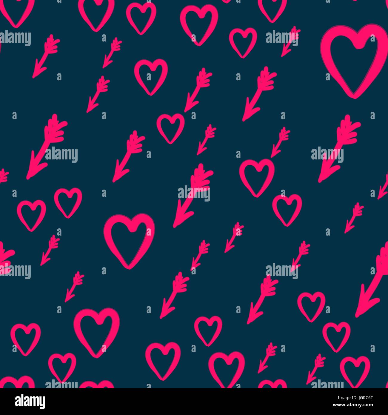 L'amour Imprimer Seamless texture avec des coeurs et flèches vecteur ...