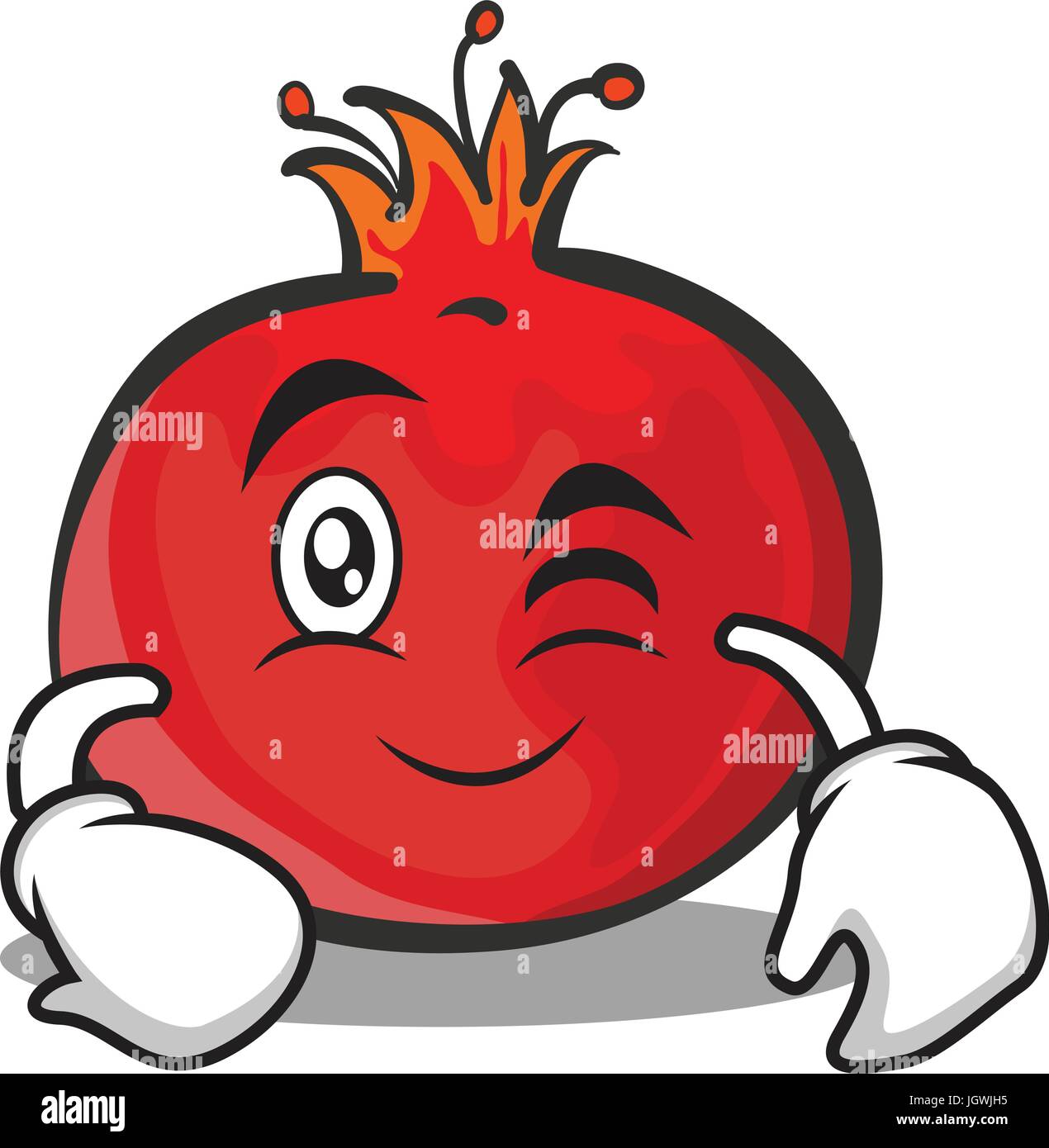 Wink style dessin animé de grenade face Image Vectorielle Stock - Alamy