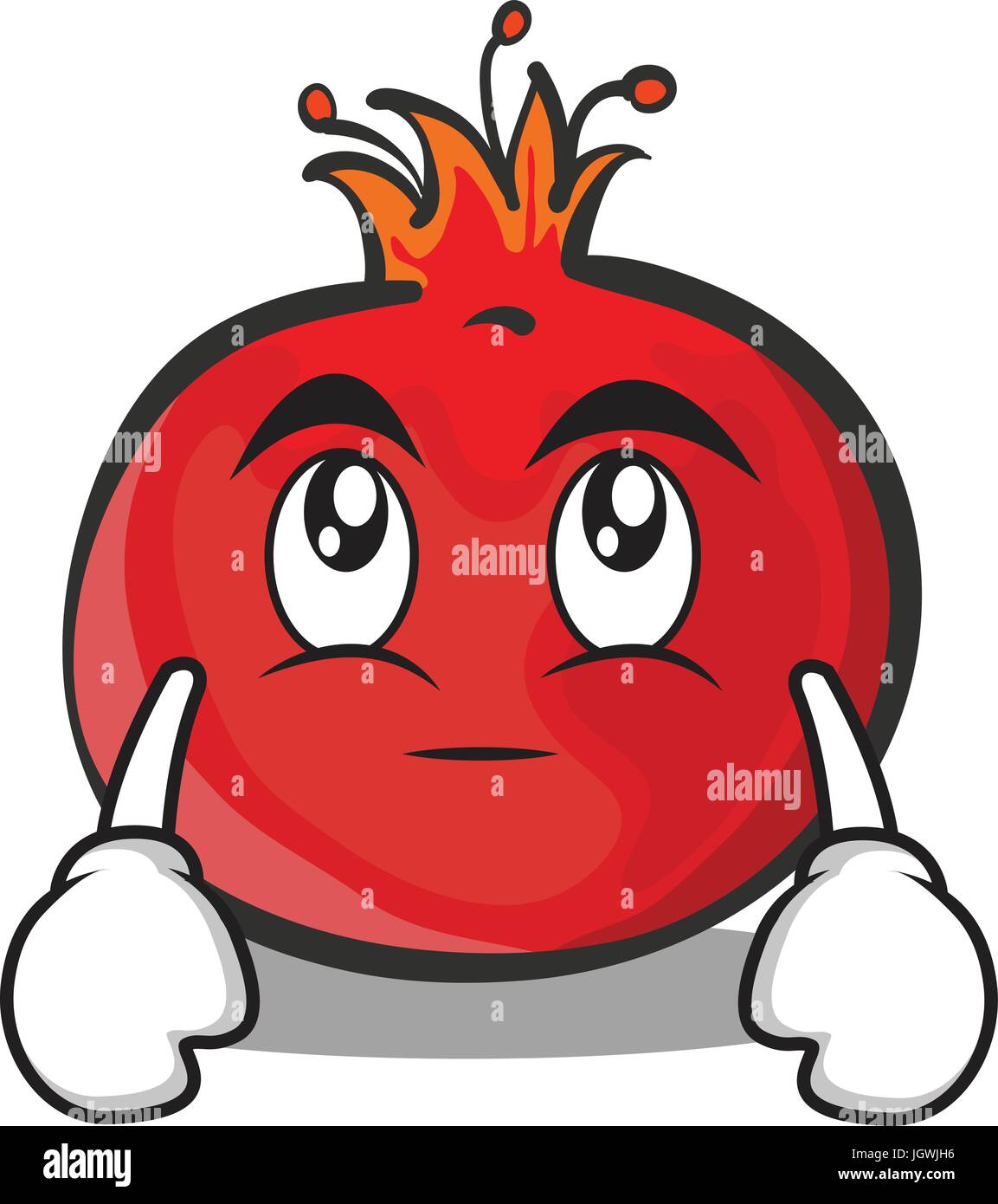 Eye roll style dessin animé de grenade face Image Vectorielle Stock - Alamy