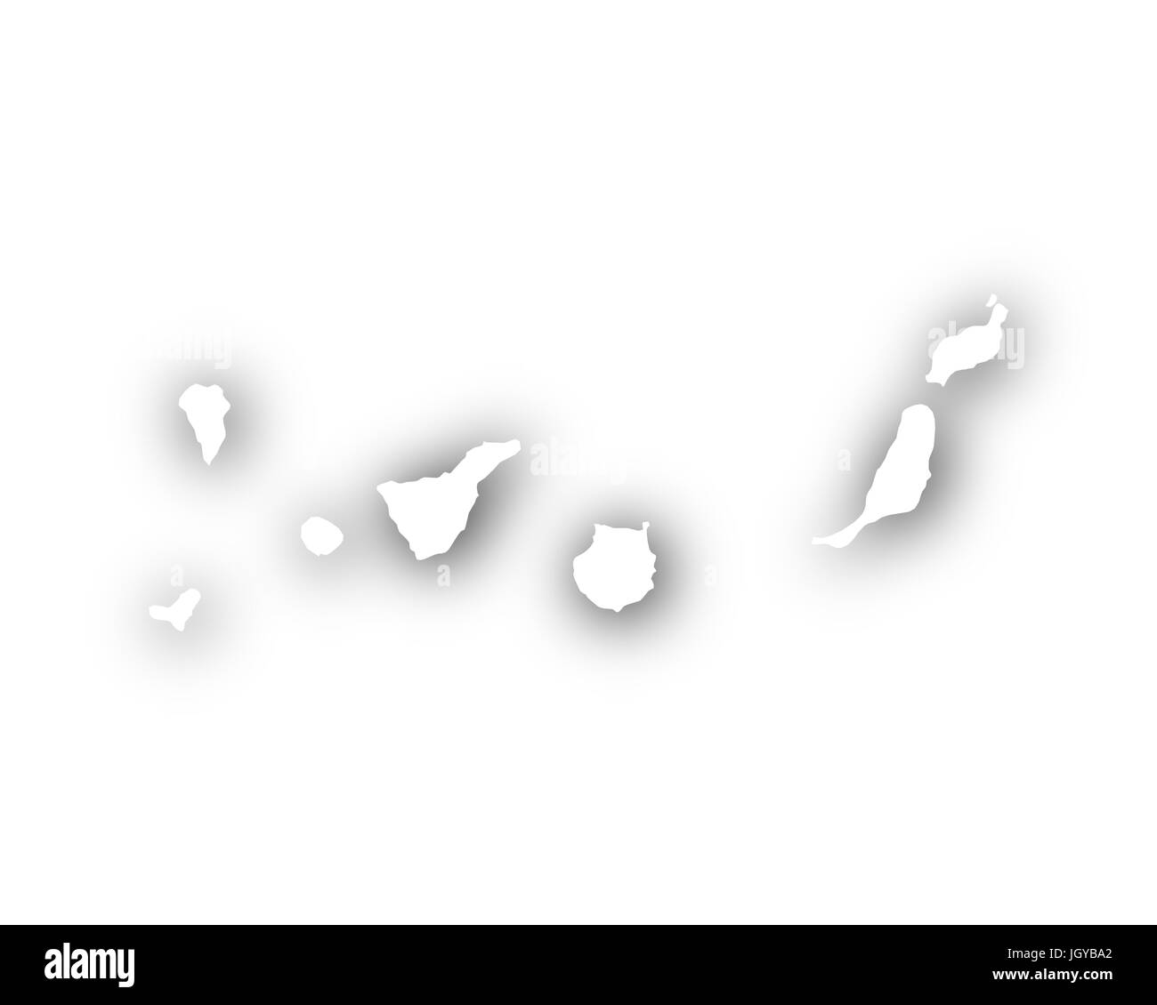 Carte des iles canaries Banque d'images noir et blanc - Alamy