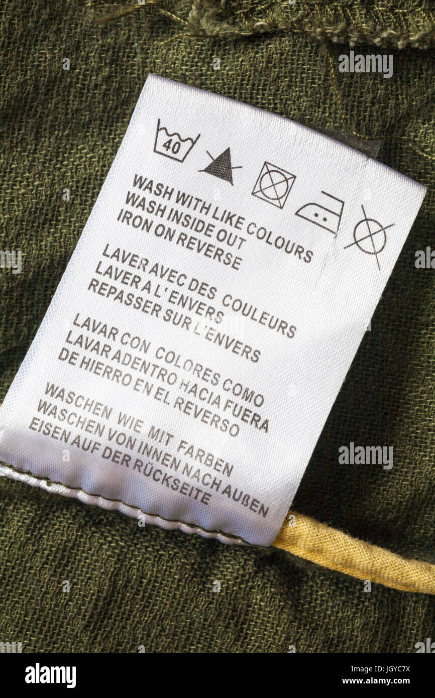 Care Instructions Label Banque d'image et photos - Alamy