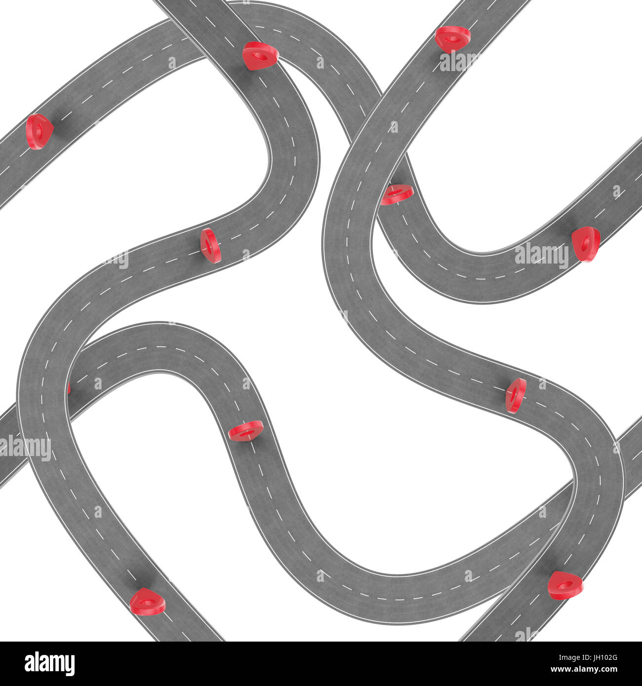 Infographie - route avec l'axe de communication. Concept de navigation ...