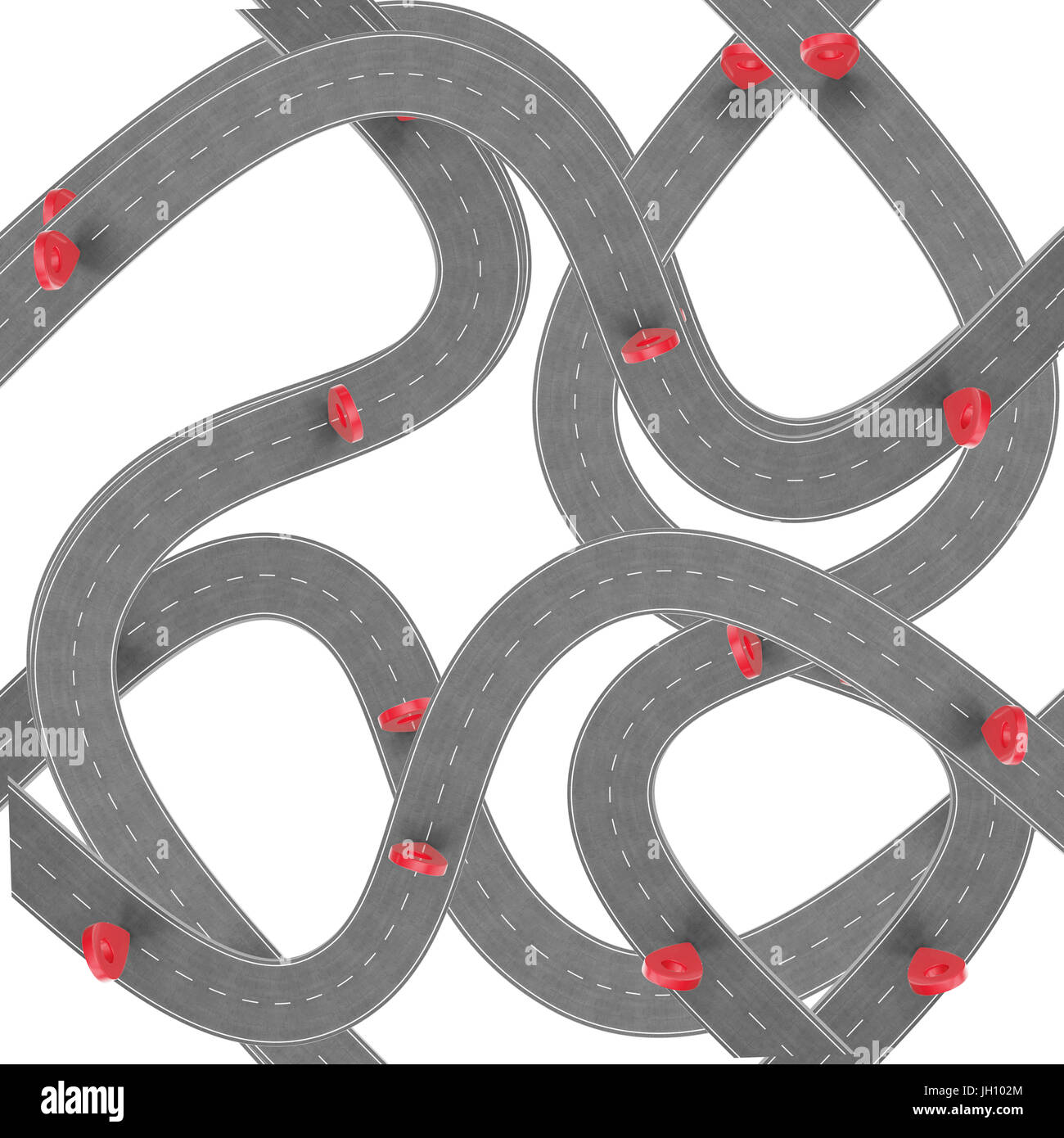Infographie - route avec l'axe de communication. Concept de navigation ...