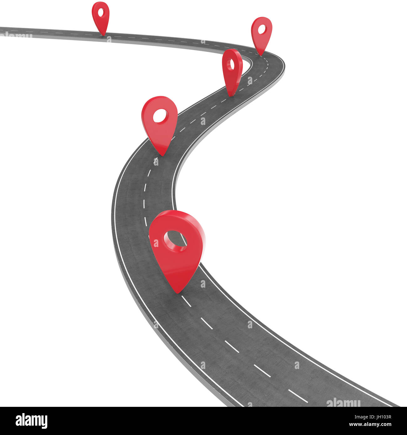 Infographie - route avec l'axe de communication. Concept de navigation ...