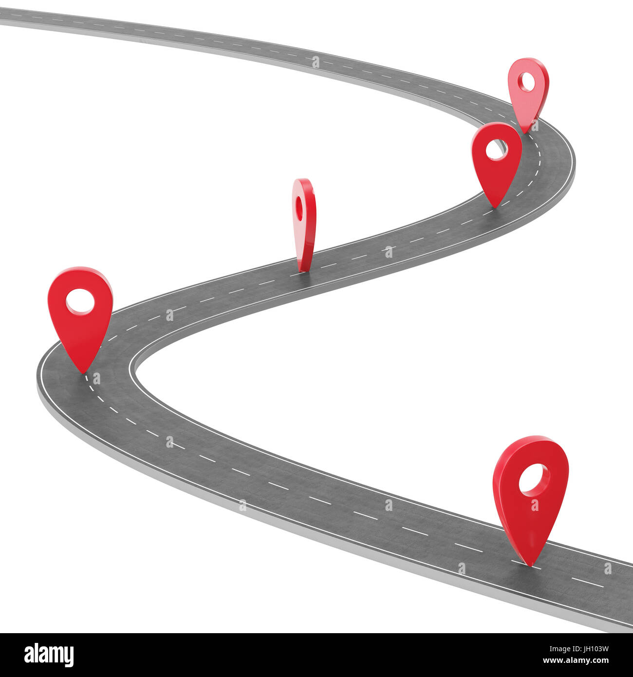 Infographie - route avec l'axe de communication. Concept de navigation ...